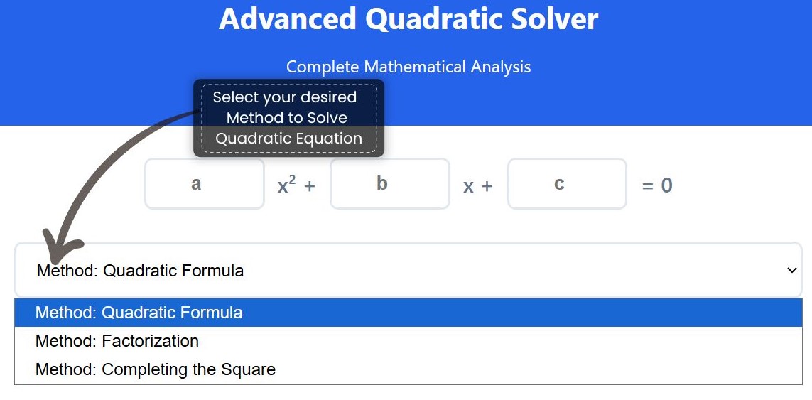 Quadratic Equation Solver With Steps & Graph